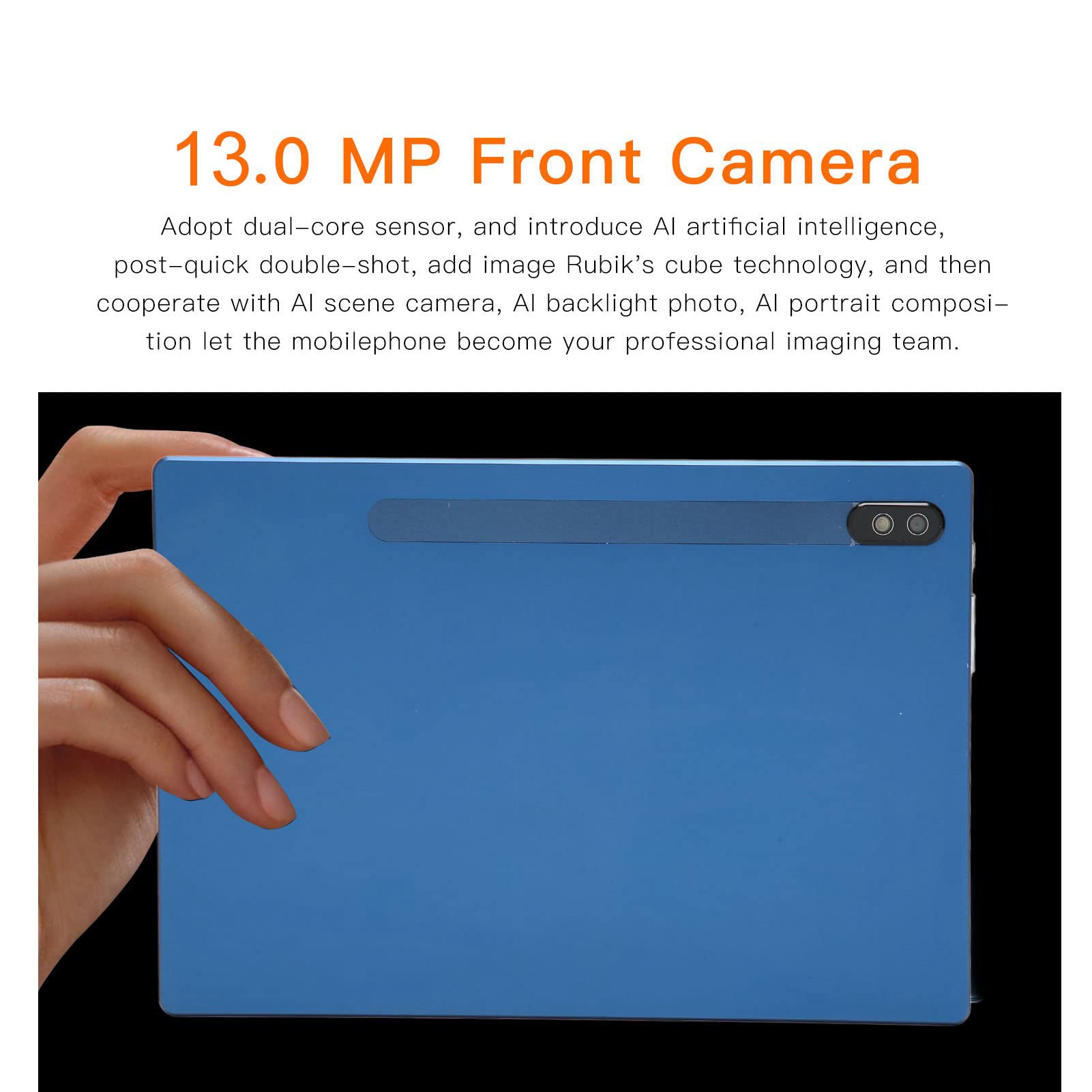Zyyini 5G WiFi 10 Inch Tablet for Android 11, 6GB RAM 256GB ROM Octa Core CPU,Dual Camera 2 Card Slots 7000mAh,for Daily Entertainment and Travel(Blue)