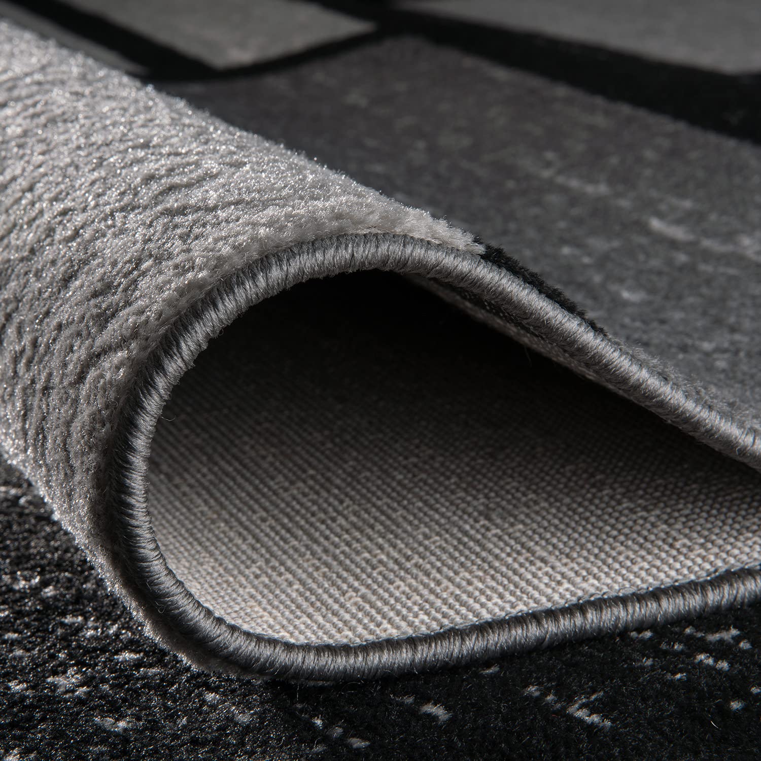 Rugshop Contemporary Modern Boxes Design Area Rug 6'6" x 9' Gray