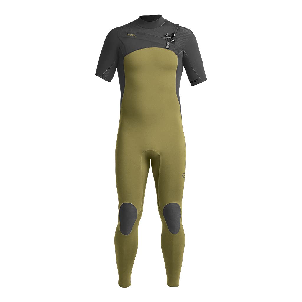 Xcel Mens Comp X Short Sleeve Fullsuit 2mm - Khaki/Gunmetal | Medium Large