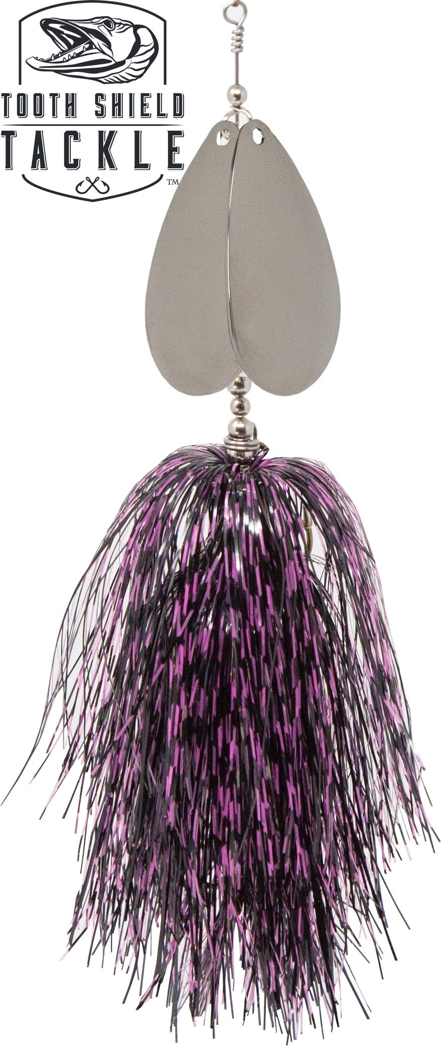 TOOTH SHIELD TACKLE Musky Bucktail (Pink Tiger/Smooth) Muskie Pike Double 10 Inline Spinner Musky Lures Baits Tackle