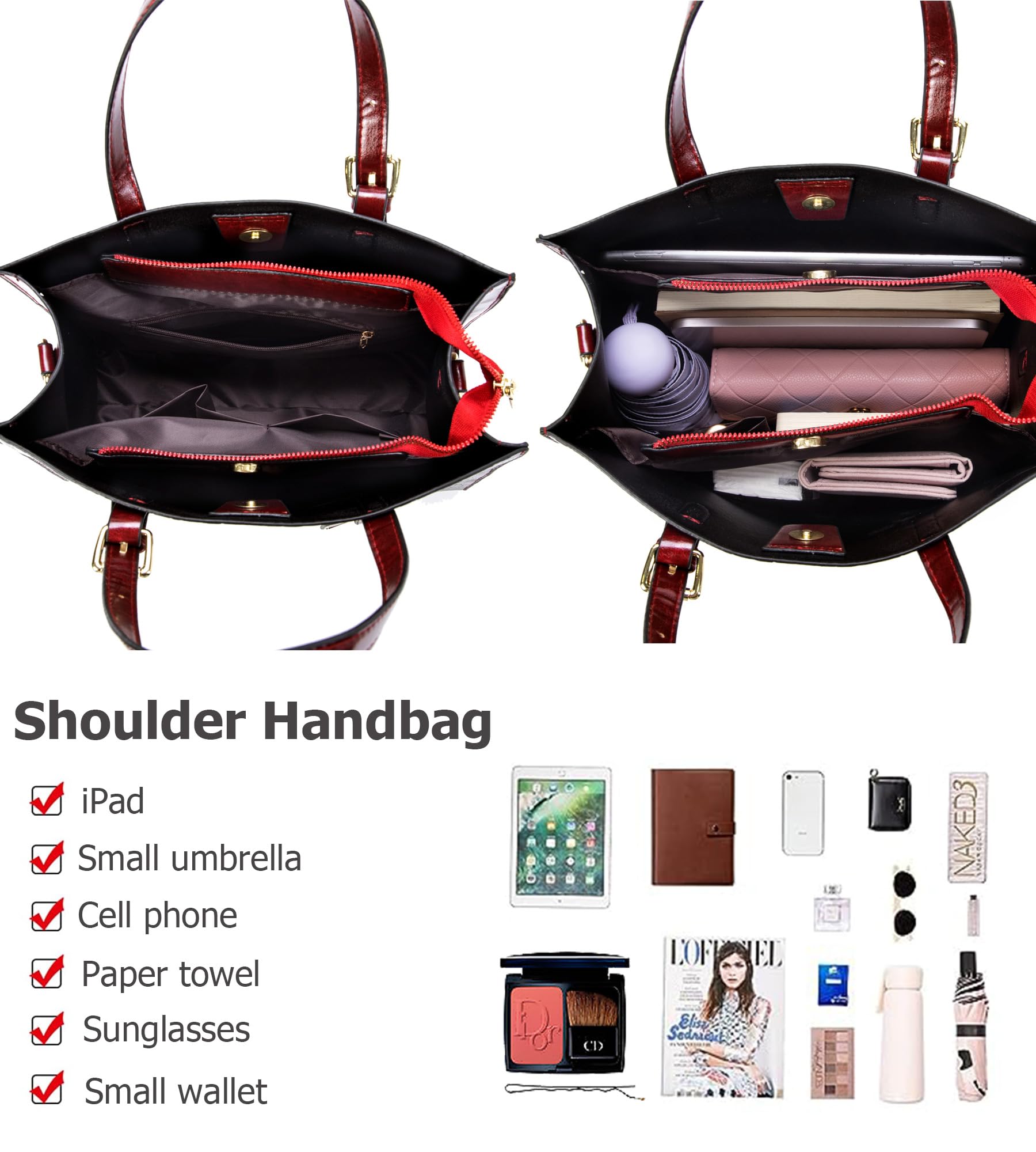 Tote Shoulder Bag for Women Large Purse and Handbag Soft Top Handle Bag Travel Bag