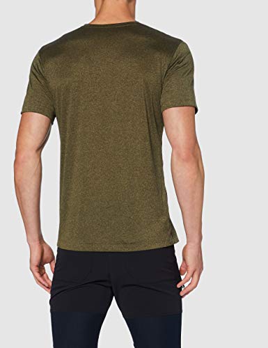 Salomon Men's Standard Agile Graphic Running Tee, Olive Night/Martini Olive/Heather, X-Large