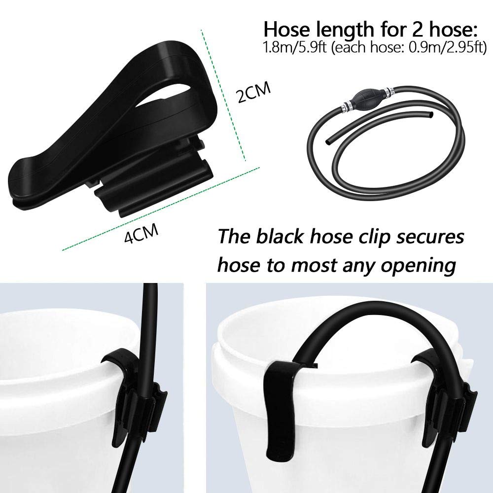 Siphon Pump, Manual Car Fuel Transfer Pump with Fixed Clamp Hose, Portable Anti-corrosion Rubber Hoses 6.3 Feet Manual Siphon Pump, Liquid Siphon Pump for Gasoline Diesel Liquid Water Fish Tank