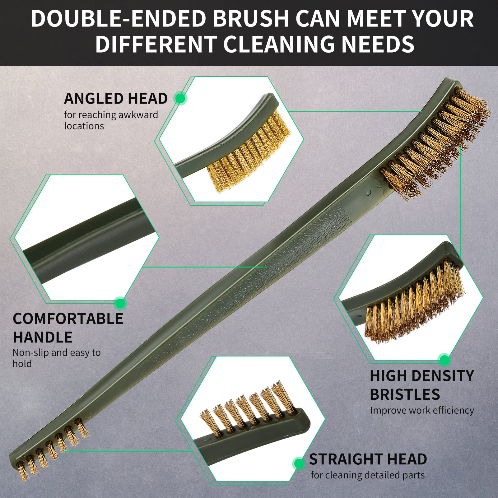 SEBIDER 9mm Bore Cleaner Universal Gun Cleaning Kits Gun Cleaning Brushes for Pistol Rifle Caliber .22.357.38.380 5.56mm Cleaning Swabs Patches with Compact Bag