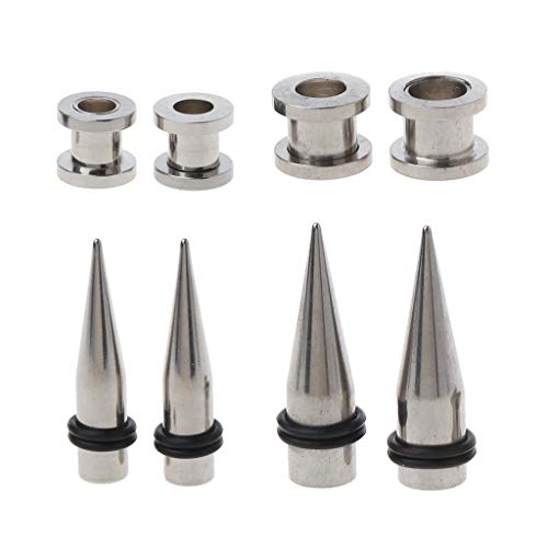 Xdodnev 7mm and 9mm 316L Steel Tapers and Tunnels Ear Studs Stretching Kit Body Jewelry