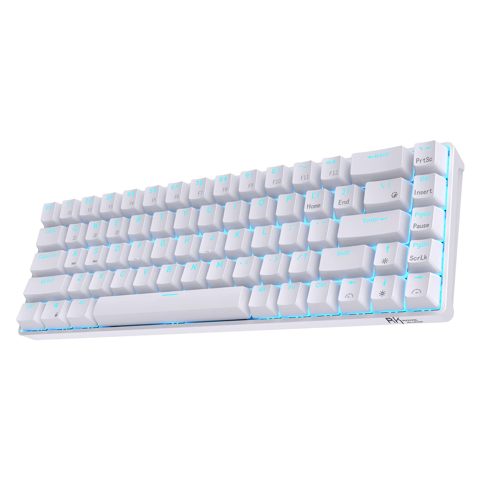 RK ROYAL KLUDGE RK68 Wireless Hot Swappable 65% Mechanical Keyboard, 68 Keys Compact BT5.0 Gaming Keyboard with Stand-Alone Arrow/Control Keys, Tactile Brown Switch