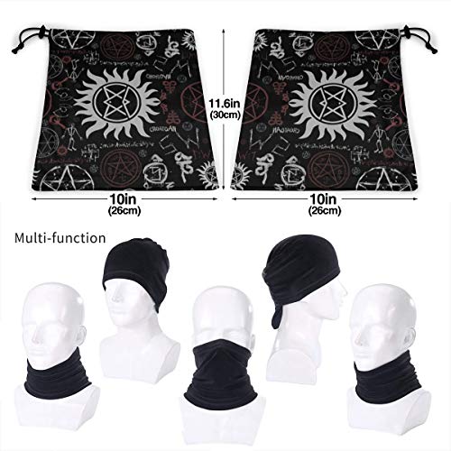 SPN Face Mask for Women Men Black Washable Adjustable Neck Gaiter Bandanas Reusable Wind Dust Protection Balaclava for Ski Motorcycle