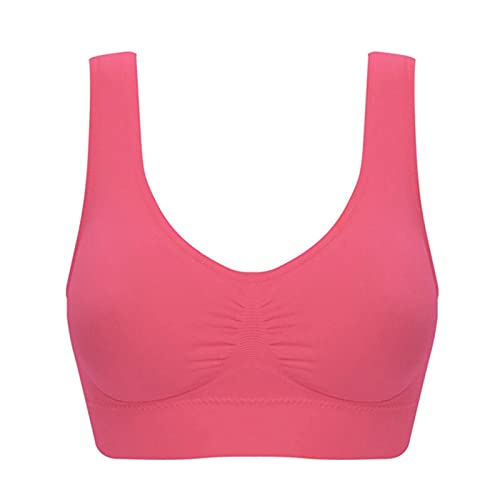 Womens Plus Size Seamless Padded Sports Bra Full-Coverage Bra Pullover Wirefree Running Yoga Tank Bra Pack of 3, Multicolor, 3X-Large