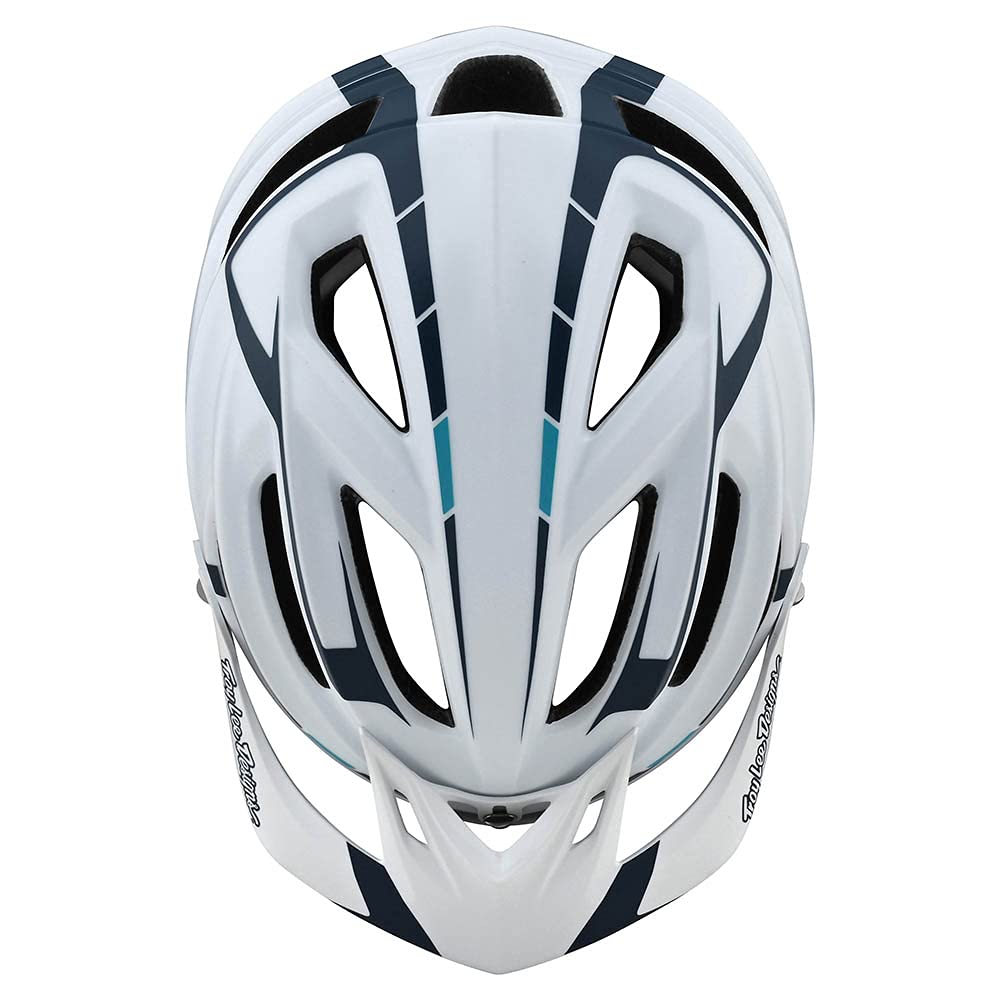 Troy Lee Designs Adult|All Mountain|Bicycle Half Shell A2 Helmet Sliver W/MIPS (White/Marine, XL/2X)