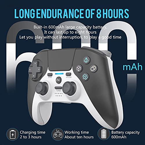 Wireless Game Controller for PS4, Compatible with Playstation 4/Pro /Slim/PC/PS3, with Enhanced Dual Vibration/6-Axis Motion Sensor/Stereo 3.5mm Headphone Jack/10m Wireless Connection Distance