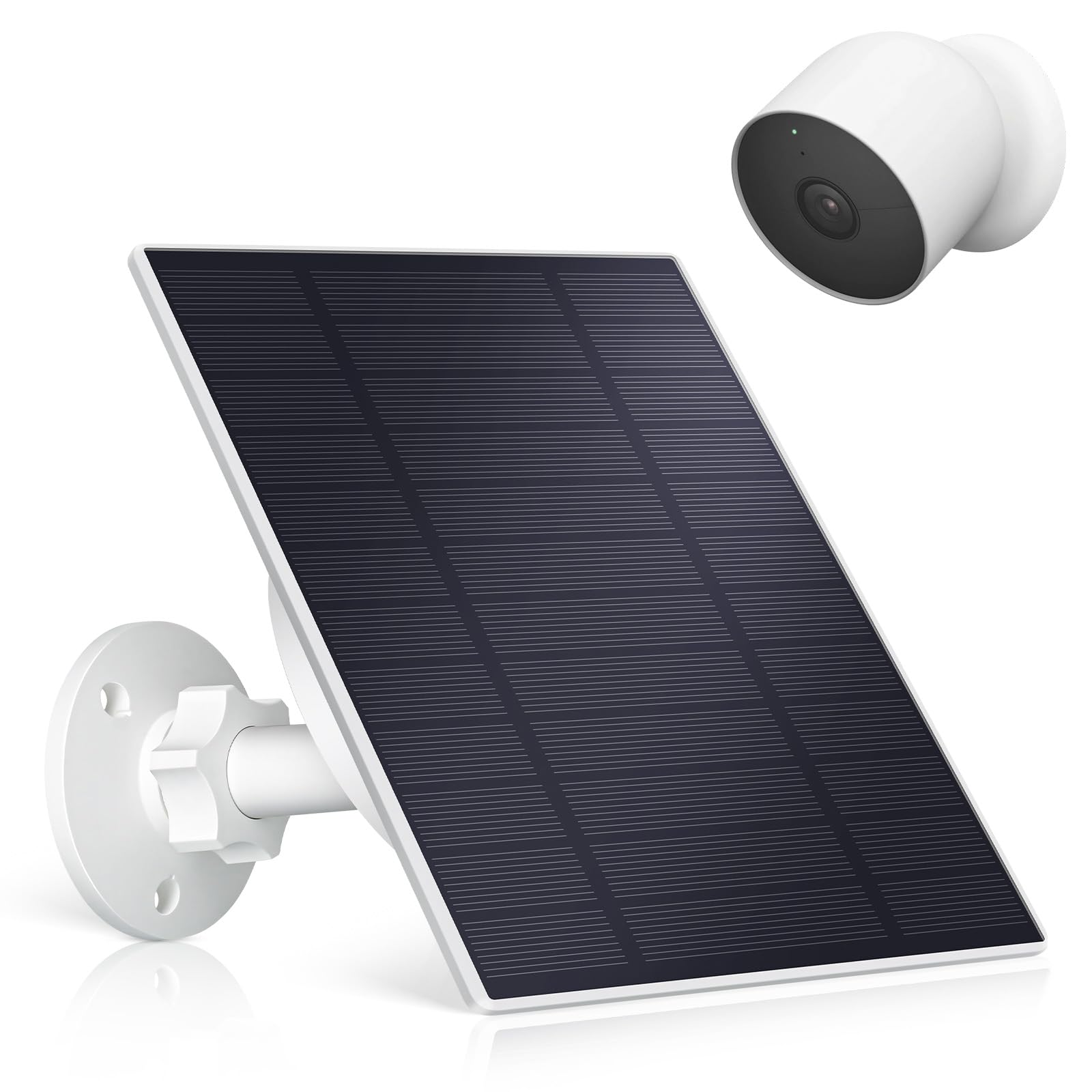 Solar Panel for Google Nest Cam Outdoor or Indoor,5W IP66 Waterproof Solar Panel for Google Nest Camerawith 9.84Ft Charging Cable & 360° Mount