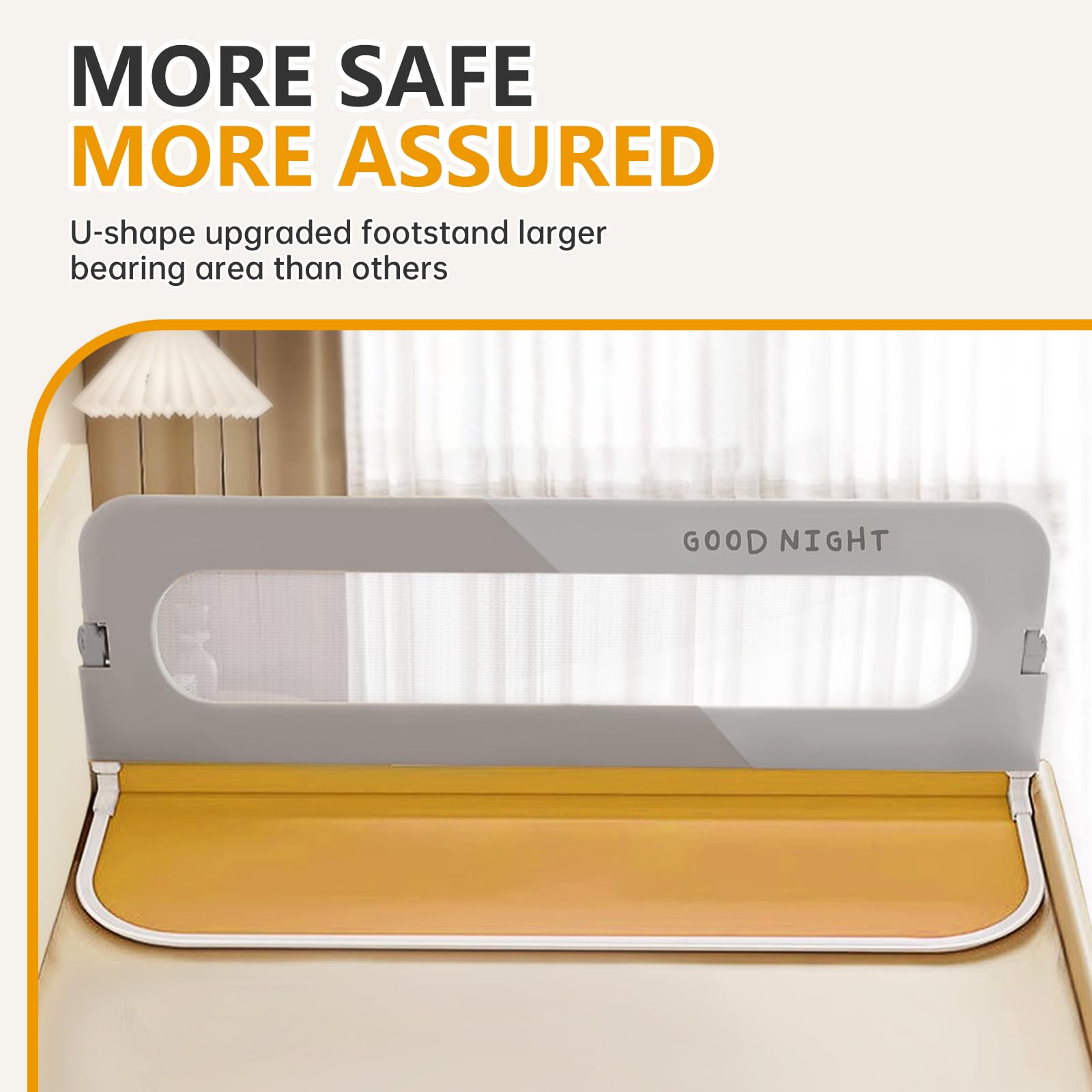 strenkitech Foldable Toddler Bed Rails - Kids Guard Bumper for Crib Safe Bed Side Rail for Twin Queen King Full Size Beds 32inch
