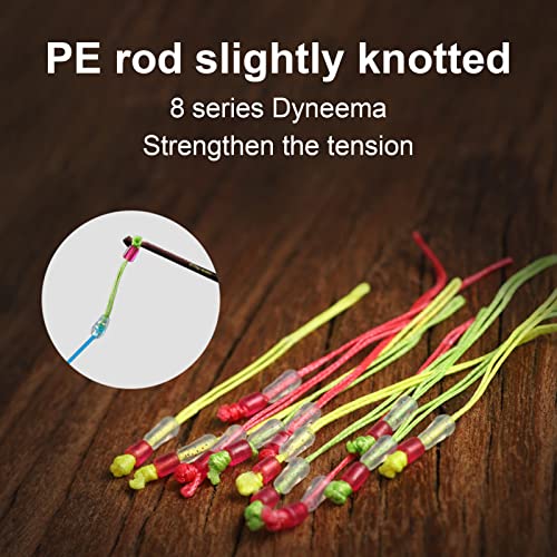 Tuelaly 50Pcs Fishing Pole Tip Line Strong Excellent Wear Rod Tip Line Knot 2
