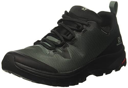Salomon VAYA Gore-TEX Hiking Shoes for Women, Black/Balsam Green/Black, 6