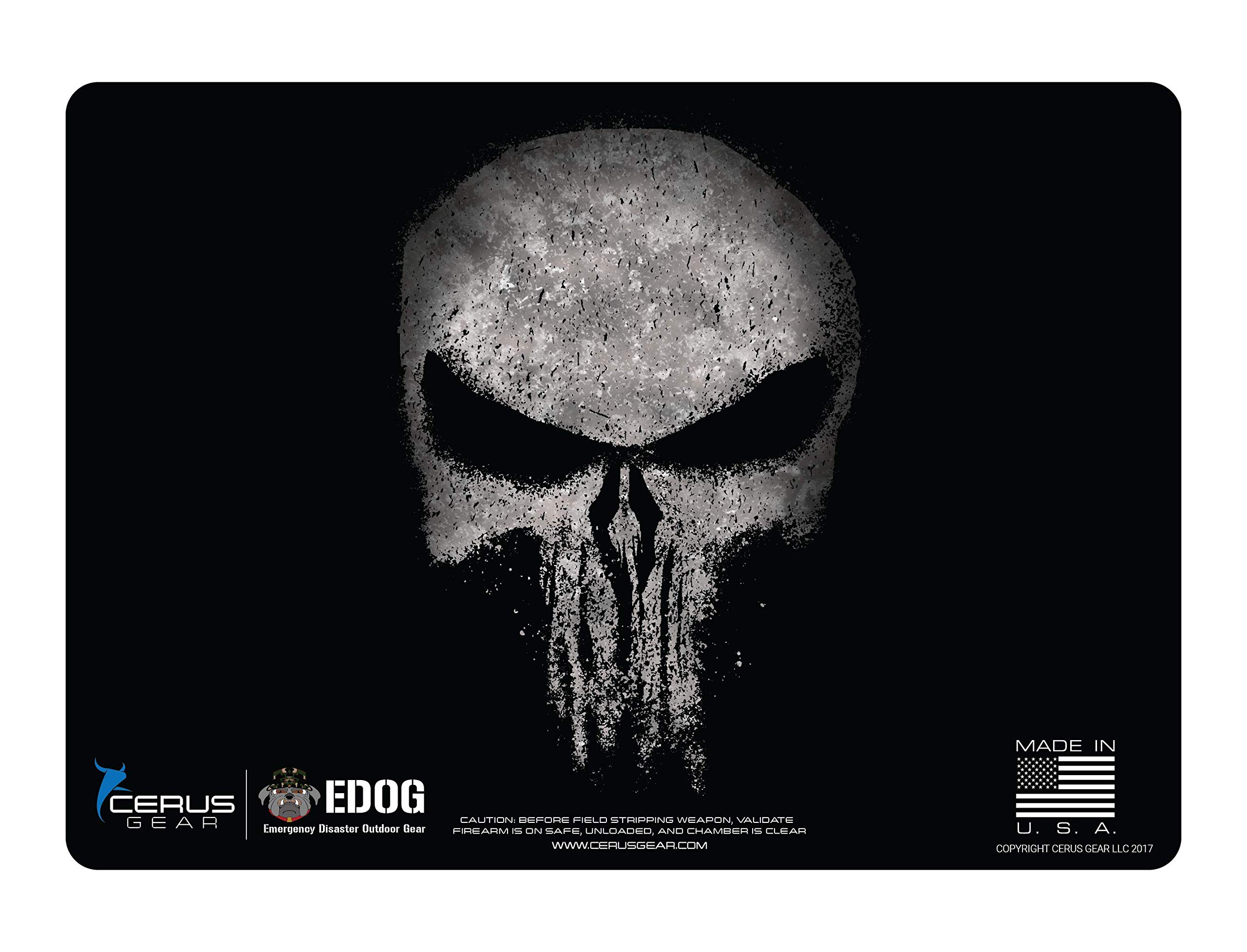 The Reaper Distresse 5 PC EDOG Cerus Gear Heavy Duty Pistol Cleaning 12x17 Padded Gun-Work Surface Protector Mat Solvent & Oil Resistant & 3 PC Cleaning Essentials & Clenzoil, Made in The USA
