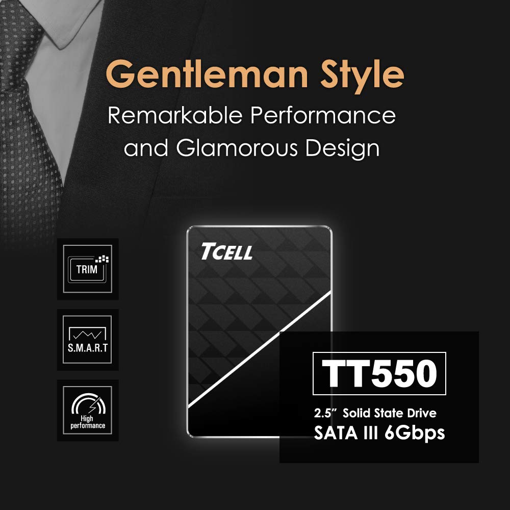 TCELL TT550 960GB 3D Nand Sata III 2.5'' Internal SSD- Reads/Writes up to 550/480 MB/s