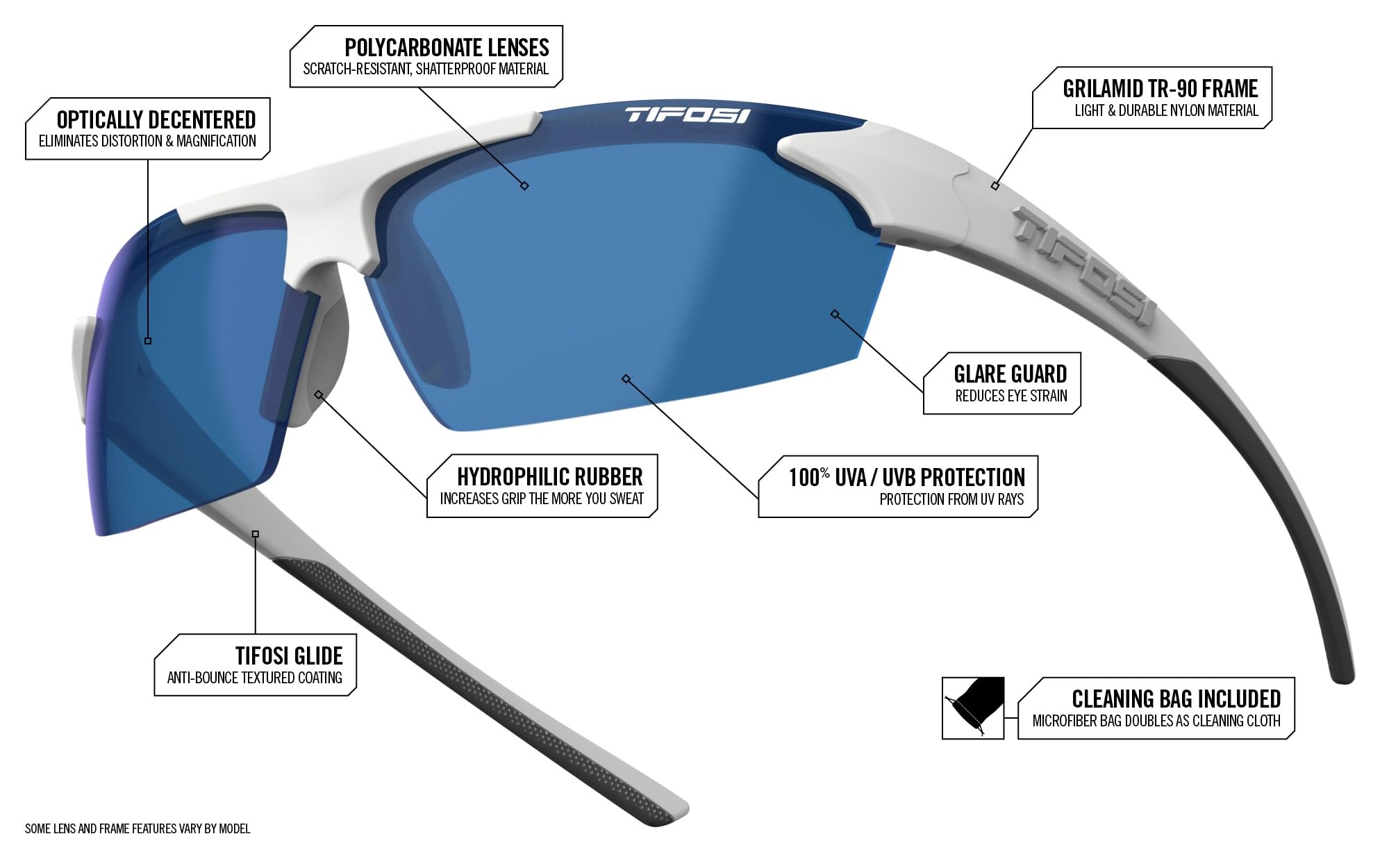Tifosi Jet Sunglasses (Satin Vapor/Clear Lens)