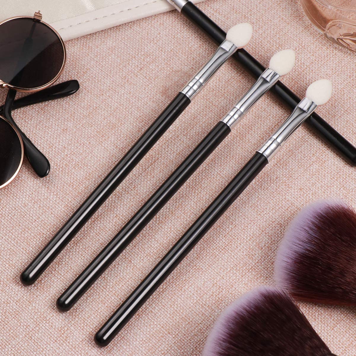 SALOCY Eyeshadow Sponge Applicator Brush Makeup Brushes Eyeshadow Makeup Tool,Dual Color,10Pcs