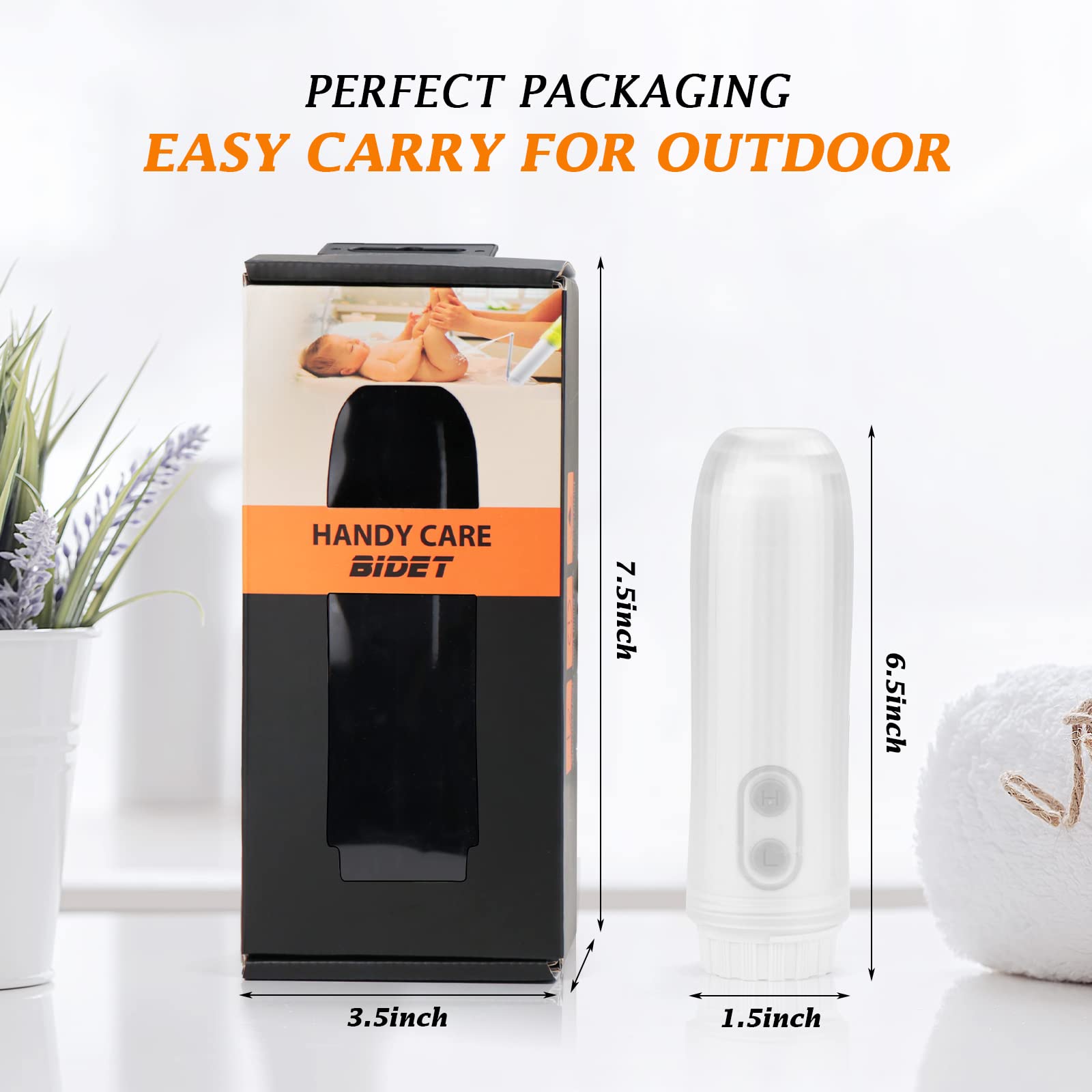 Travel Portable Bidet - Foldable Handheld Bidet Sprayer, with H/L 2 Electric Modes, Toilet Paper Substitutes, for Personal Hygiene Cleaning/Postpartum Care/perineal & Hemmoroid Nursing