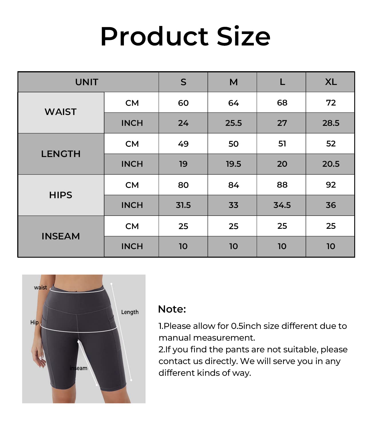 TreeWeek Yoga Workout Shorts with Pockets for Women High Waisted Tummy Control Butt Lifting Short Tights Light Weight Exercise Biker Cycling Pants(Black,S)