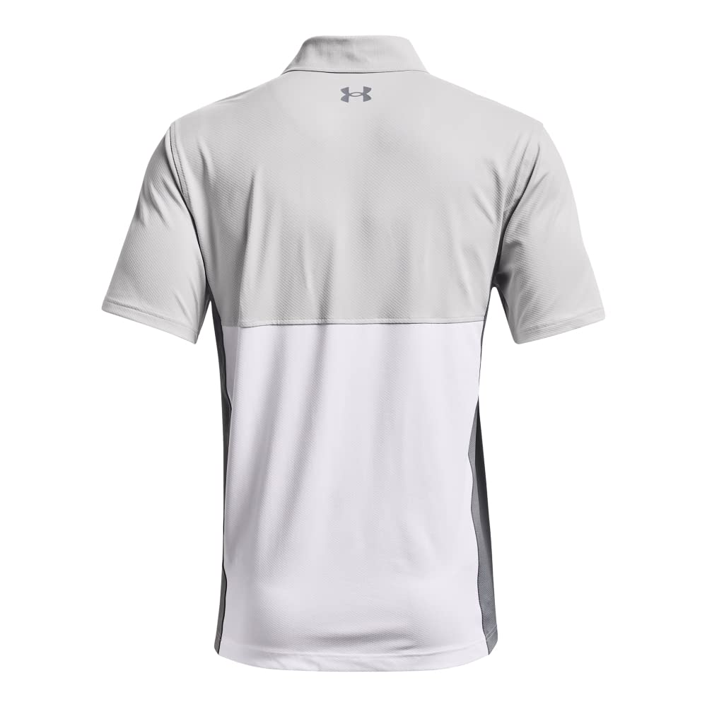 Under Armour Men's Performance Blocked Golf Polo, Halo Gray (014)/Jet Gray, Medium