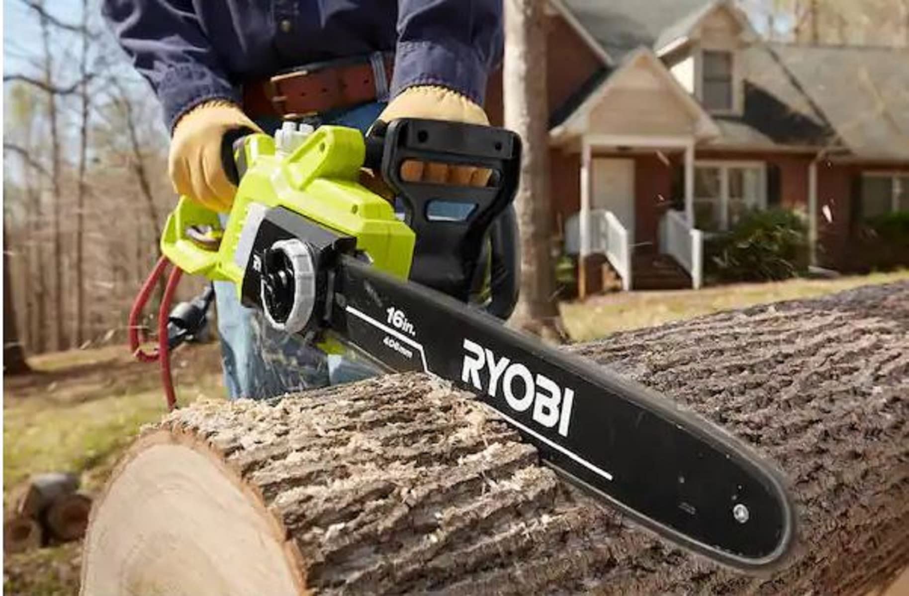 RYOBI 16 in. 13 Amp Electric Chainsaw With Auto Oiler (Renewed)