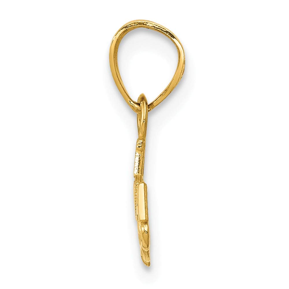 Solid 14k Yellow Gold Best Grandma Pendant Charm - 14mm x 15mm