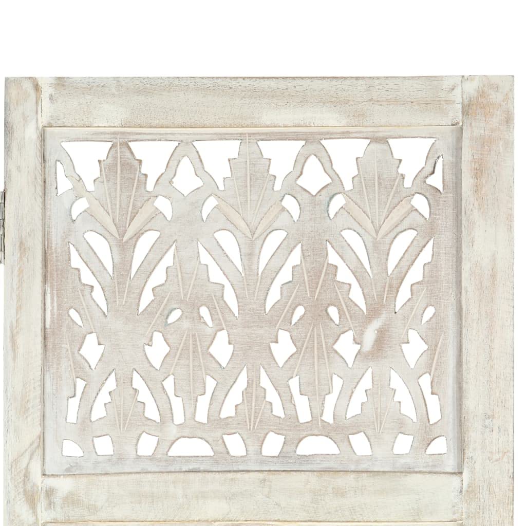 Partition Room Dividers,Folding Privacy Screens,Portable Office Walls Dividers for Room Separator,Hand carved 3-Panel Room Divider White 47.2"x65" Solid Mango Wood