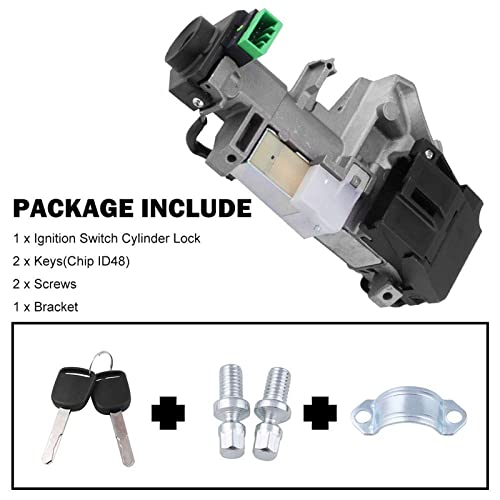 RYANSTAR Ignition Switch Lock Cylinder Assembly Compatible with Accord CRV FIT Odyssey 2005-2006 with 2 Keys 48 Chips Replace 06350-SAA-G30 35100-SDA-A71