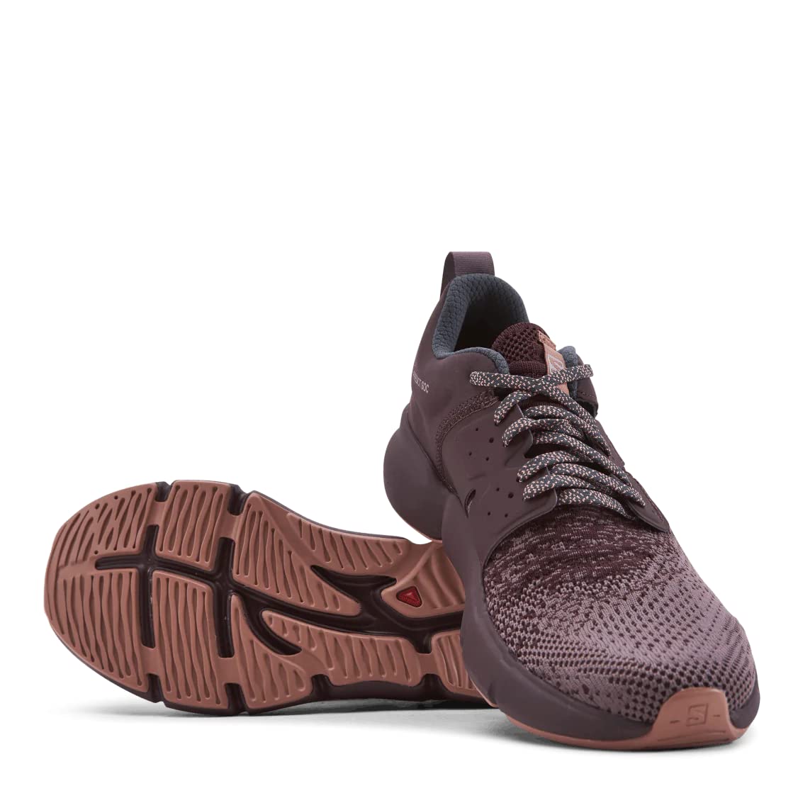 Salomon Predict SOC Running Shoes for Women, Flint/Wine Tasting/Brick Dust, 10