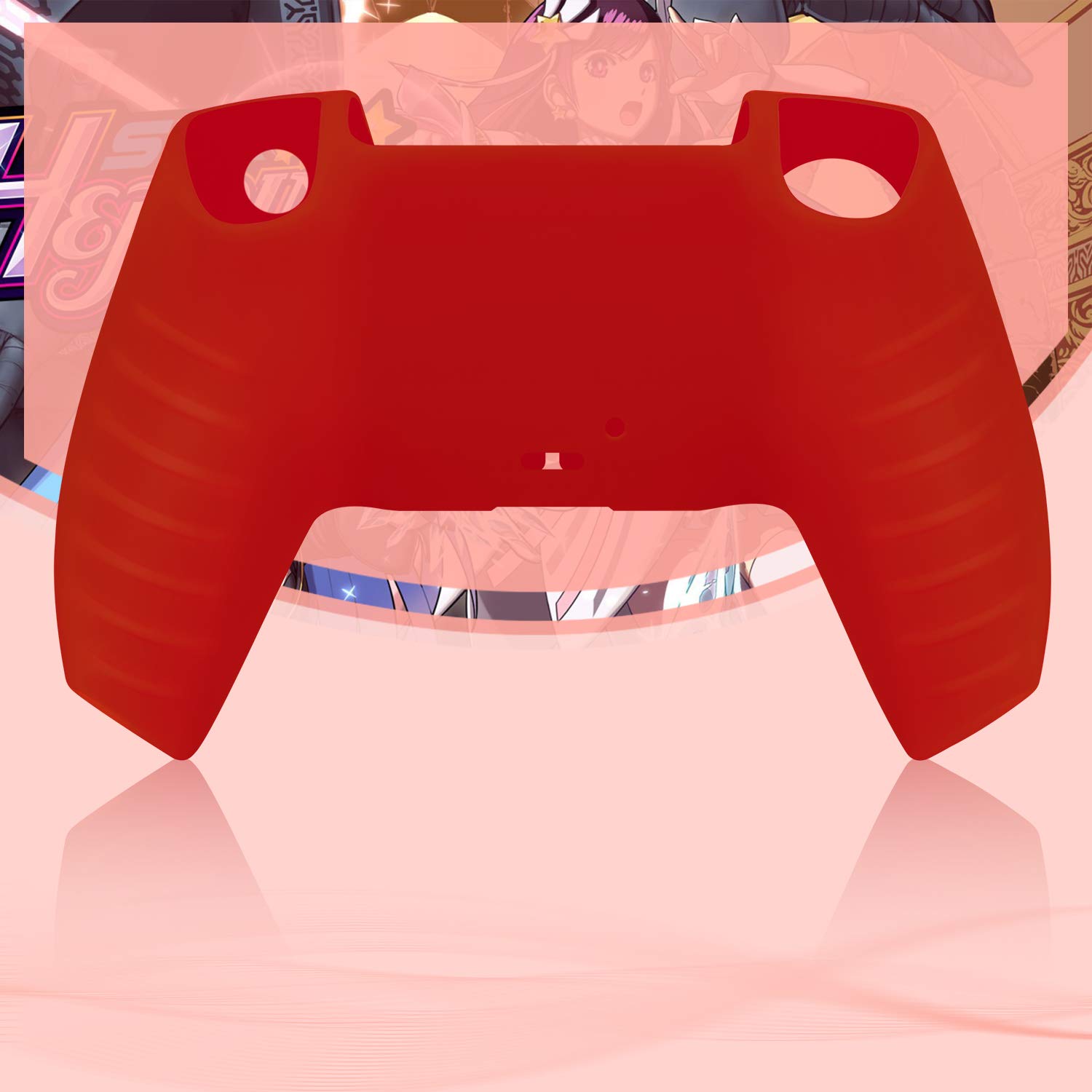 Silicone Case Cover for Sony Playstation 5 PS5 DualSense Controller(Red)