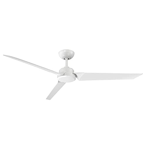 Roboto Smart Indoor and Outdoor 3-Blade Ceiling Fan 62in Matte White with Remote Control works with Alexa, Google Assistant, Samsung Things, and iOS or Android App