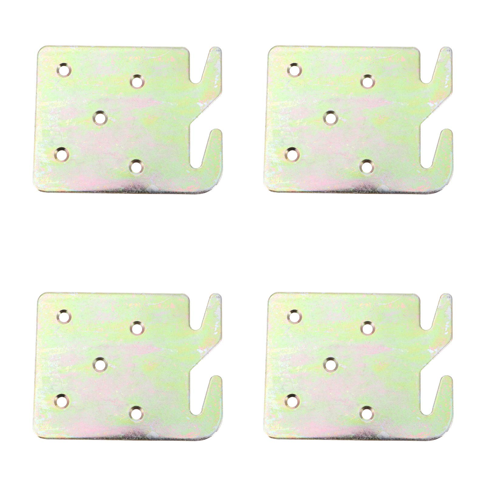 TEHAUX 4pcs Bed Accessories Wood Bed Rail Bracket Bed Rail Hooks Plates Beds Frame