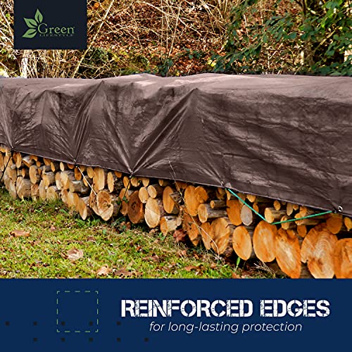 Tarps Heavy Duty Waterproof - Tarp Cover Brown/Silver, Thick Material, Tear Proof, UV Resistant, Heavy Duty Edges, Boat Tent, RV or Pool Cover 10x12