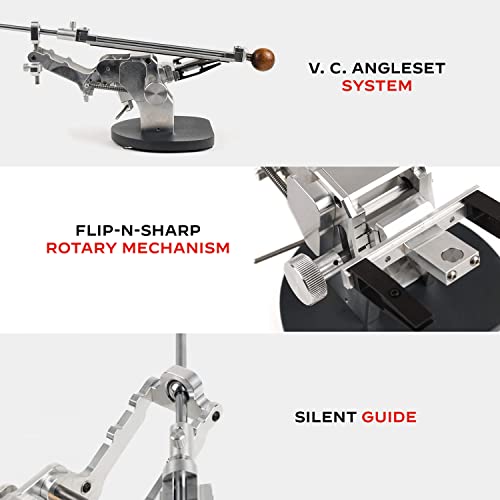 TSPROF Knife Sharpener - 'Blitz Base' |Precision Knife Sharpener System | 100% Steel and Ultra Strong Aluminum 7075-T6 Alloy | for All Types of Knives |