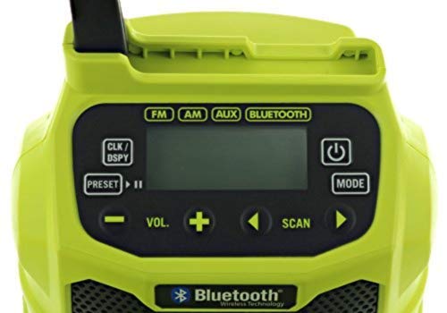 Ryobi 18 Volt Portable Jobsite Radio Kit with USB Port and Bluetooth - P742 + Battery + Charger, (Bulk Packaged, Non-Retail Packaging)