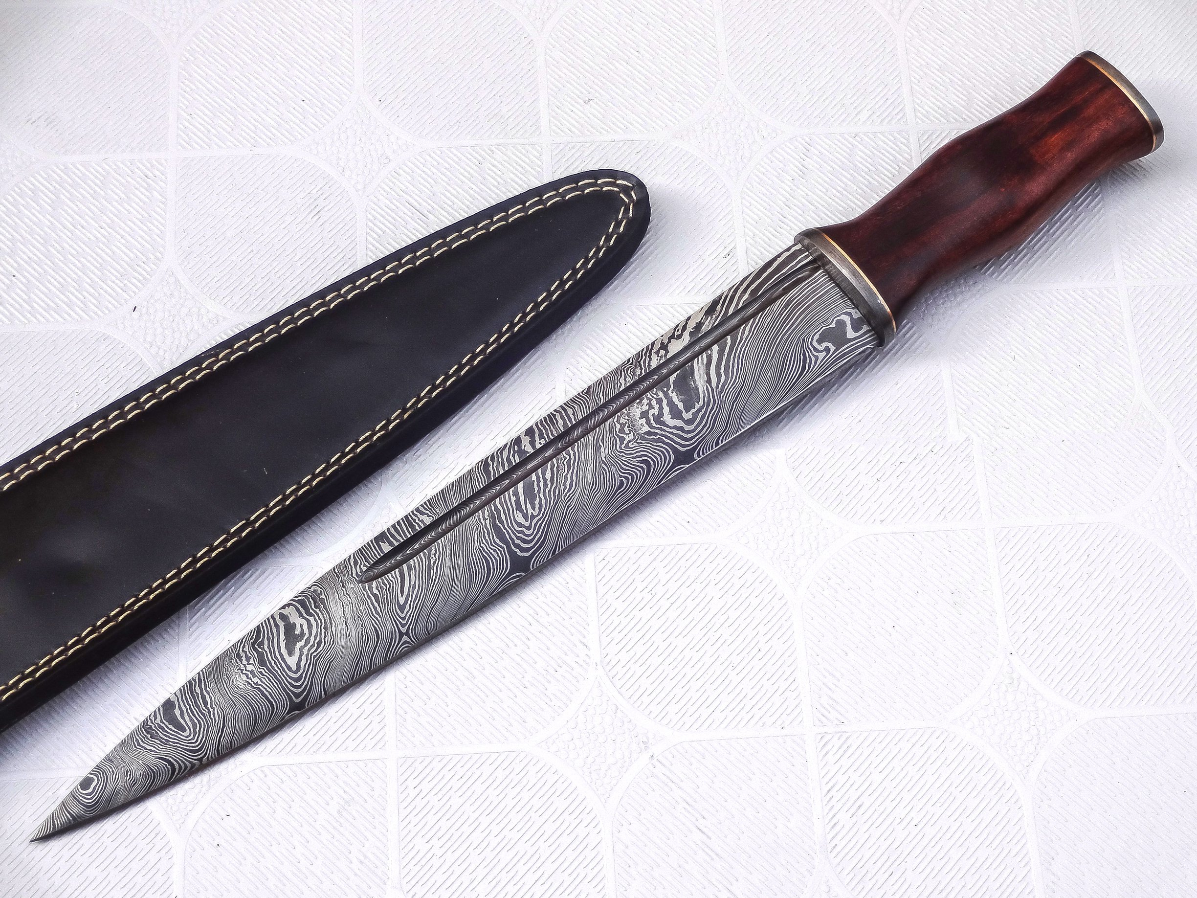 Poshland REG-212, Custom Handmade Damascus Steel 17 Inches Dirk Blade Knife (REG-212)