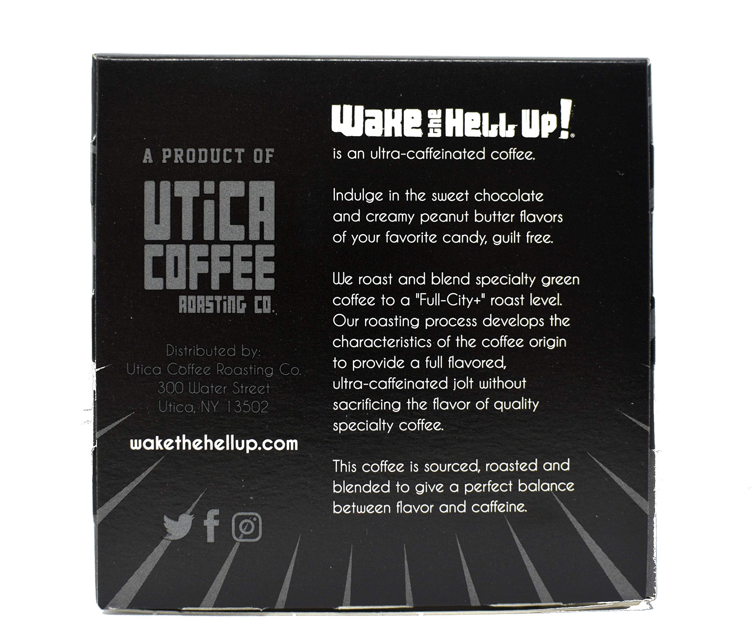 Wake The Hell Up!® Peanut Butter Cup Flavored Single Serve Coffee Pods Of Ultra-Caffeinated Coffee For K-Cup Compatible Brewers | 12 Count, 2.0 Compatible