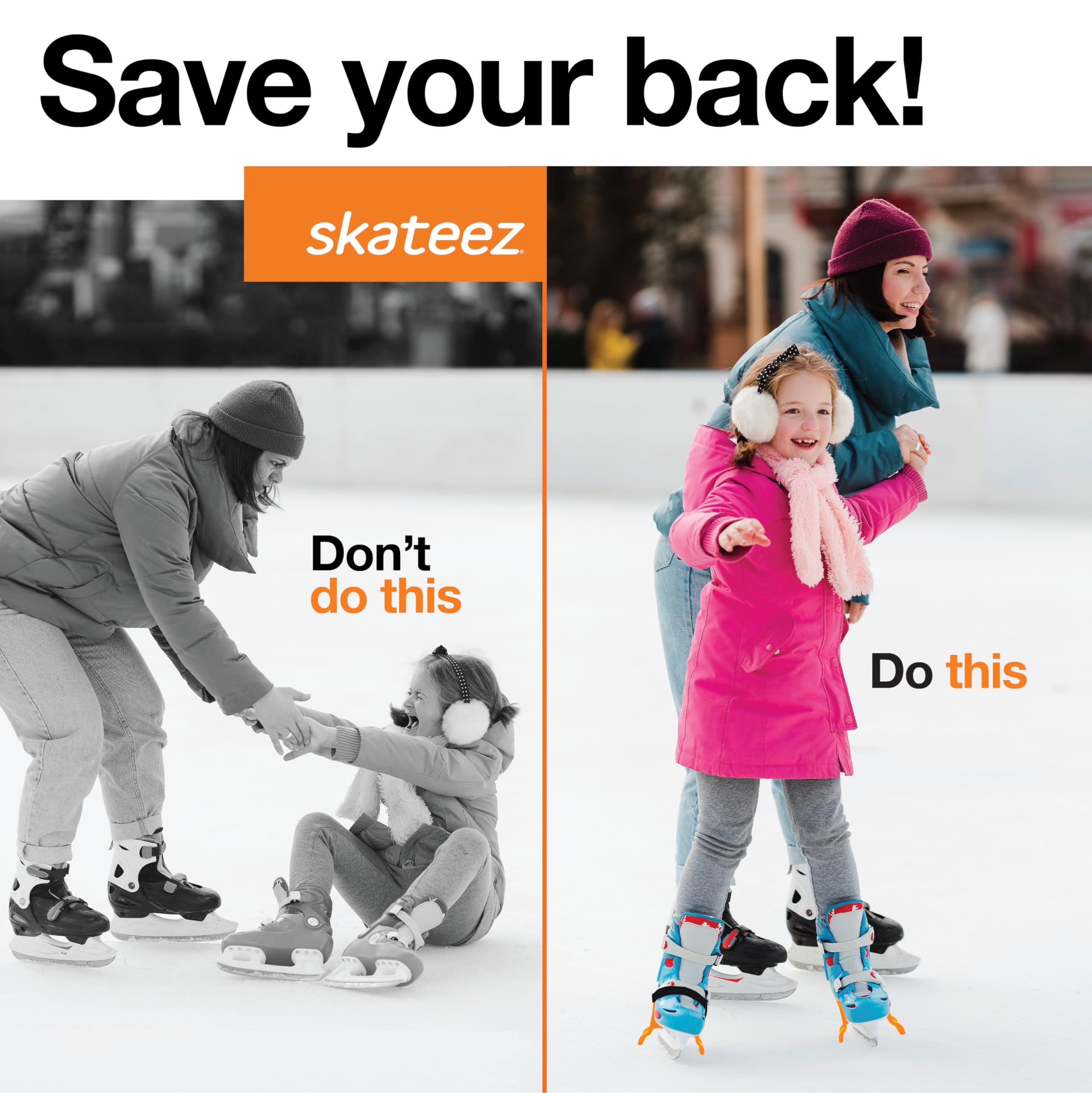 Skateez Skate Trainers for Ice Skates (Medium, Grey) - Ice Skate Trainer for Kids, Toddlers, Youth & Beginners | Skate Trainer Kids | Learn to Skate Aid
