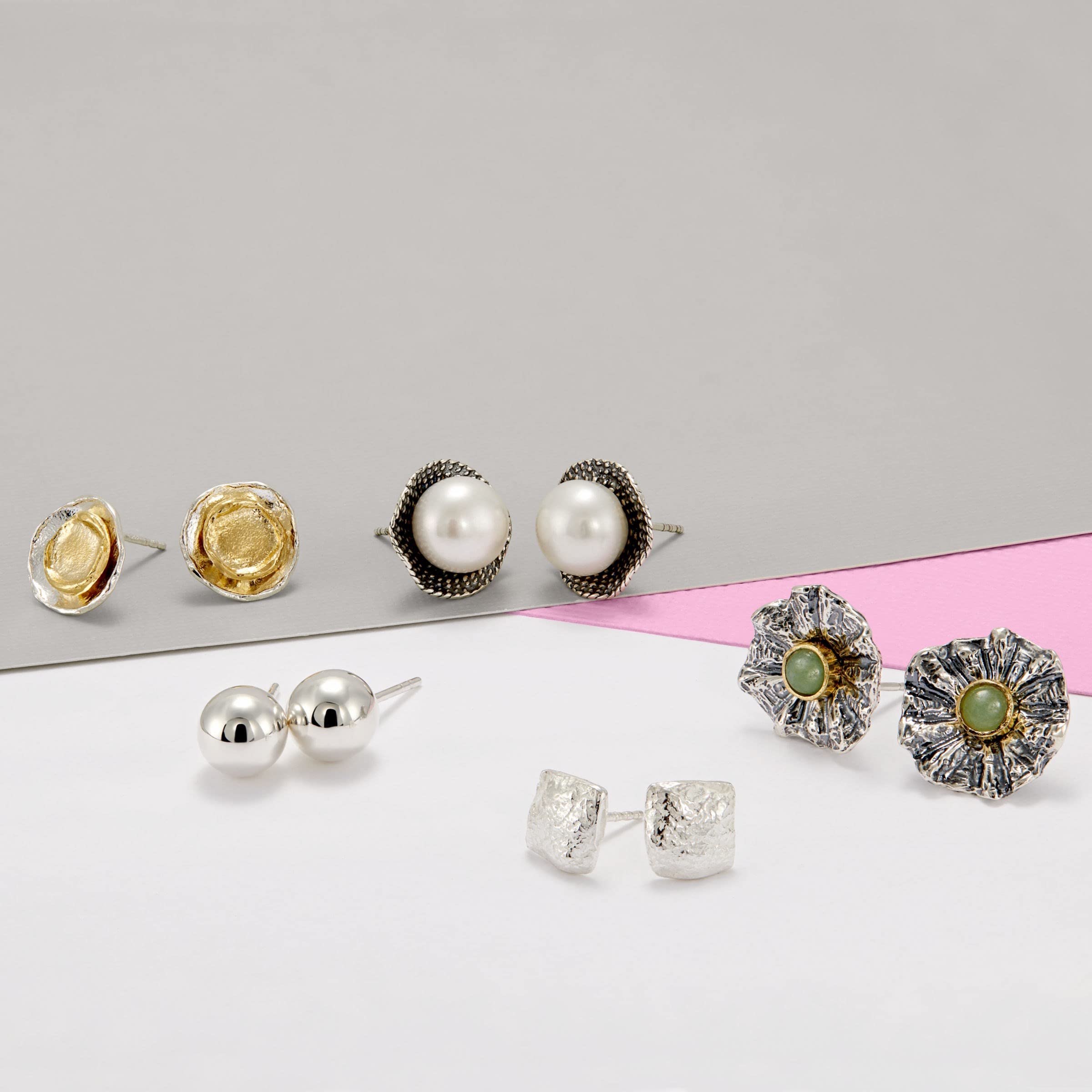 Silpada 'Another Realm' Stud Earrings in Sterling Silver and 14K Gold Plating