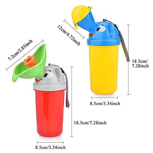 Portable Baby Child Potty Urinal Reusable Pee Training Cup Emergency Toilet for Camping Car Travel for Boys & Girls (Yellow)