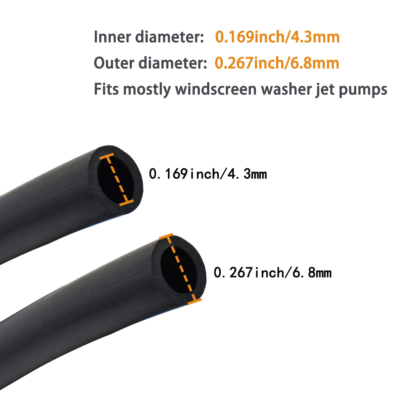 Windshield Washer Hose Kit - 4 Meter Universal Washer Fluid Hose with Hose Connectors(12 PCS), Windshield Washer Line Suitable for Most Car Windshield Fluid Tubing