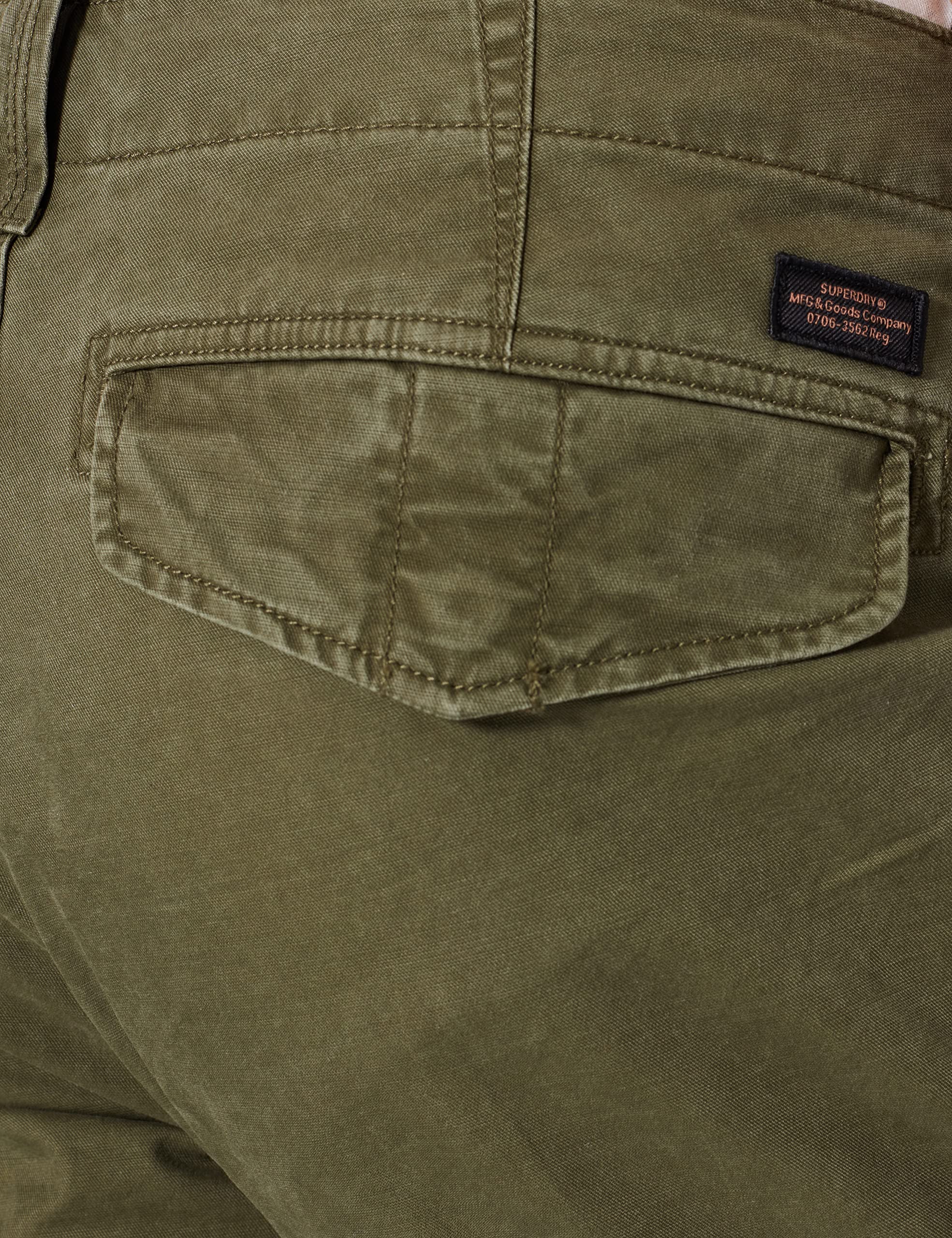 Superdry Mens Organic Cotton Core Cargo Pants, Slim Fit Authentic Khaki Size 36/32