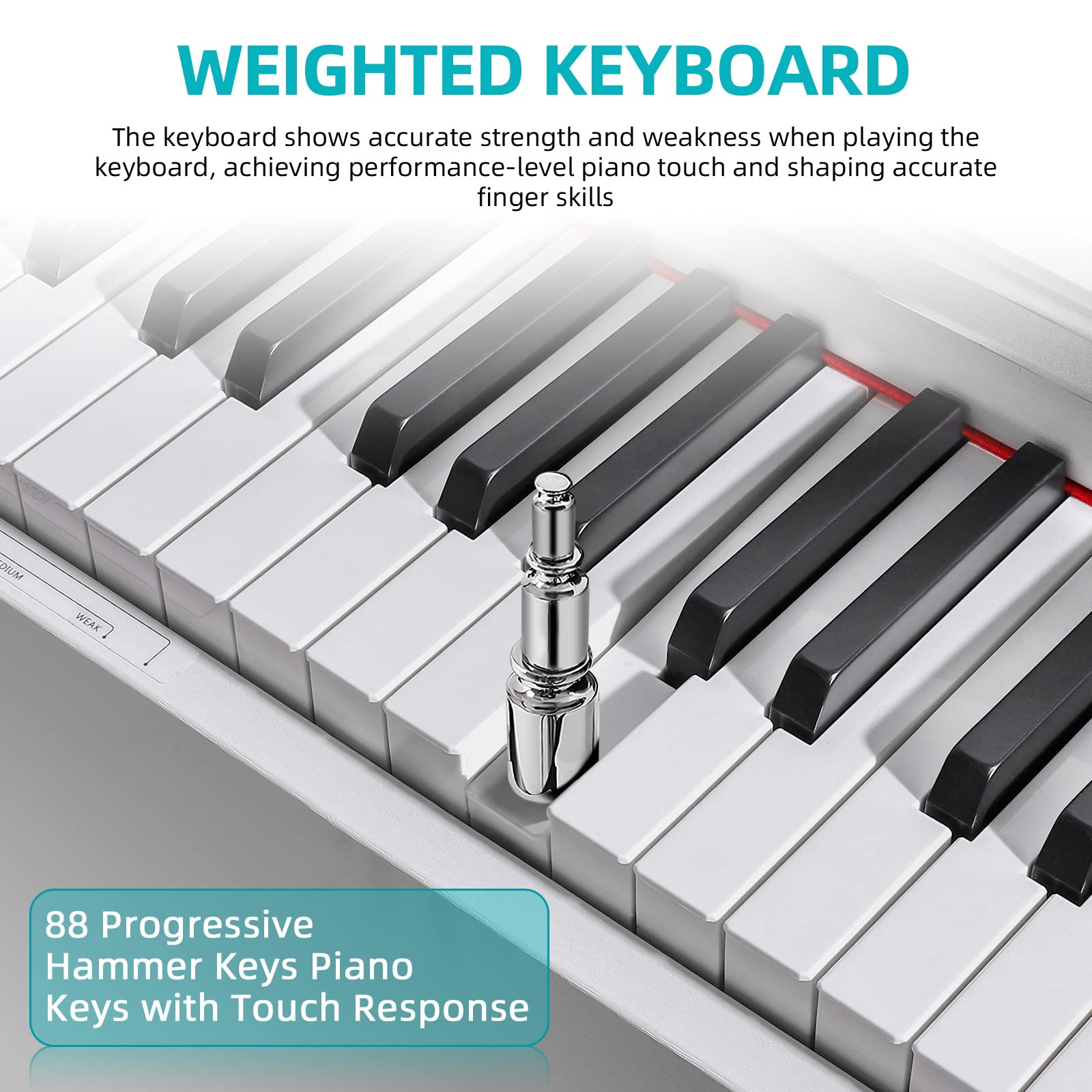 ZHRUNS Digital Piano,88 key Full Weighted Keyboard Piano,Heavy Hammer Keys with Touch Response Professional home Digital piano,3 Metal Pedals,Headphone Jack/MIDI Input/Output