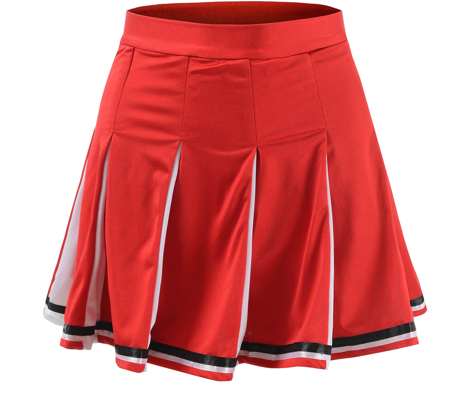 OurLore Women's High School Musical Cheerio Classic Cheerleader Athletic Sport Uniform Fancy Dress (Red, US 6-8)