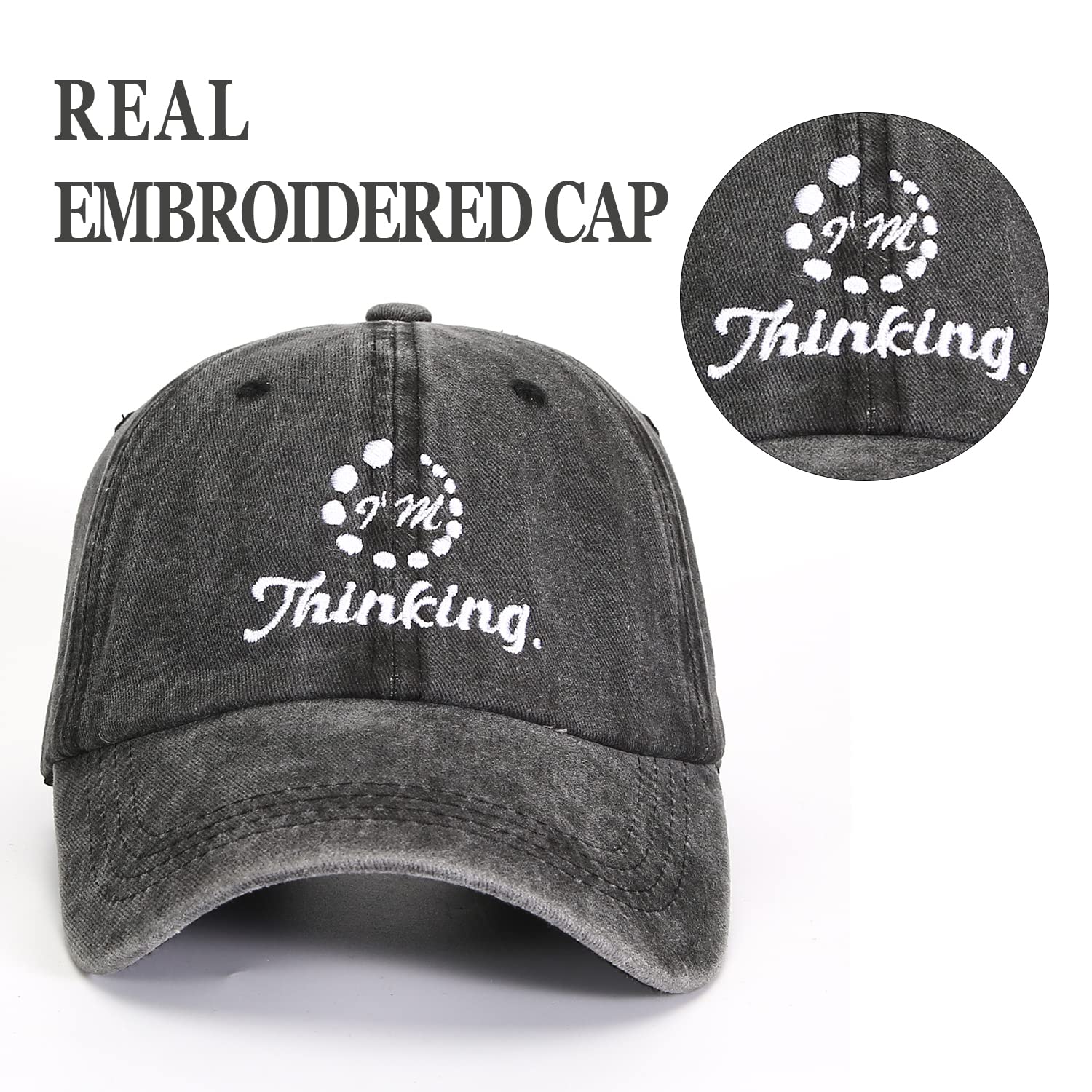 TUREIOP Embroidered I'm Thinking Baseball Cap Hat Fun Baseball Cap Cool Trucker Hat Outdoor Camping Gift Accessories Dad Hat