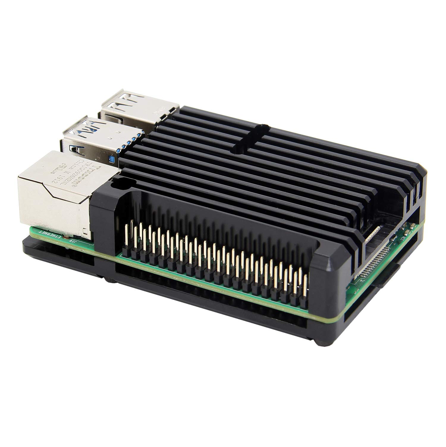 RICHEN Raspberry Pi 4 Computer Model B Armor Aluminum Alloy Case/Passive Cooling Shell Metal Enclosure Heat Dissipation Compatible with Pi 4B Only(Not Include Raspberry Pi Board) (Without Fan)