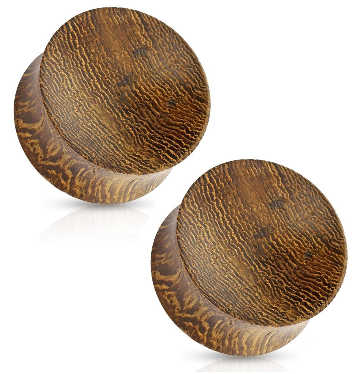 Pierced Owl Organic Snake Wood Concave Saddle Plugs Ear Gauges, Sold As Pair (25mm (1"))