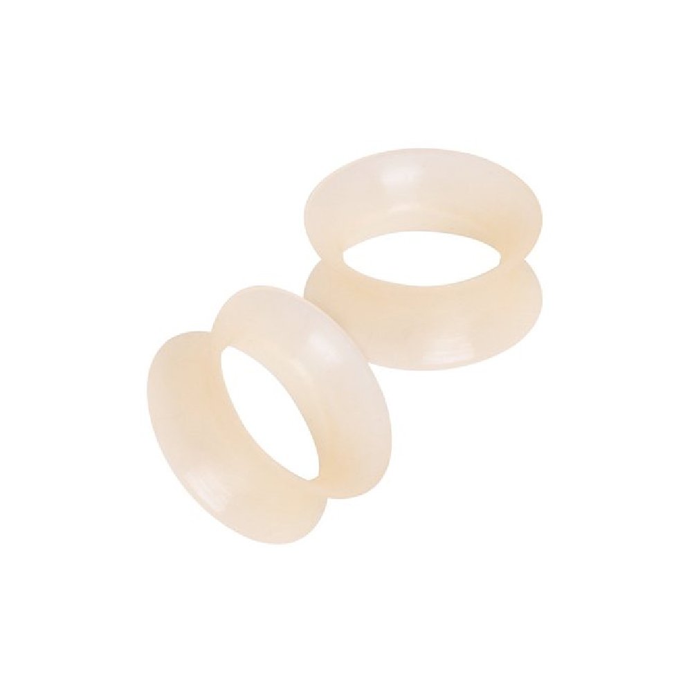 Pierced Owl Ultra Thin Silicone Double Flared Flesh Tone Tunnel Plugs, Sold as a Pair (10mm (00GA))