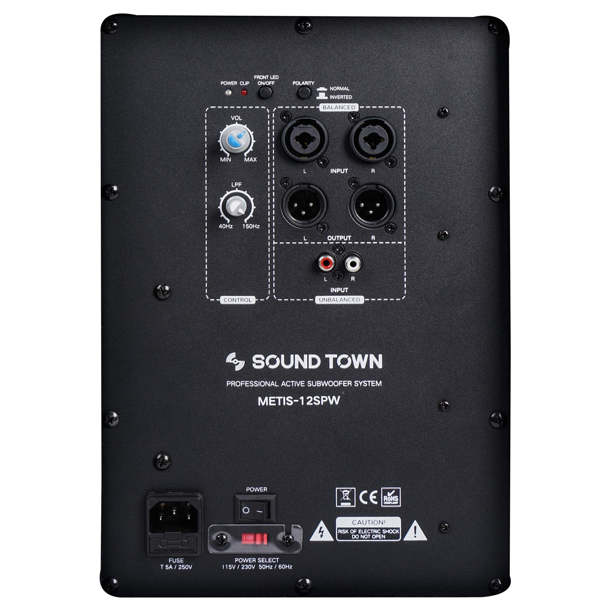 Sound Town METIS Series 1400 Watts 12β Powered PA DJ Subwoofer with Class-D Amplifiers, 3β Voice Coil (METIS-12SPW)
